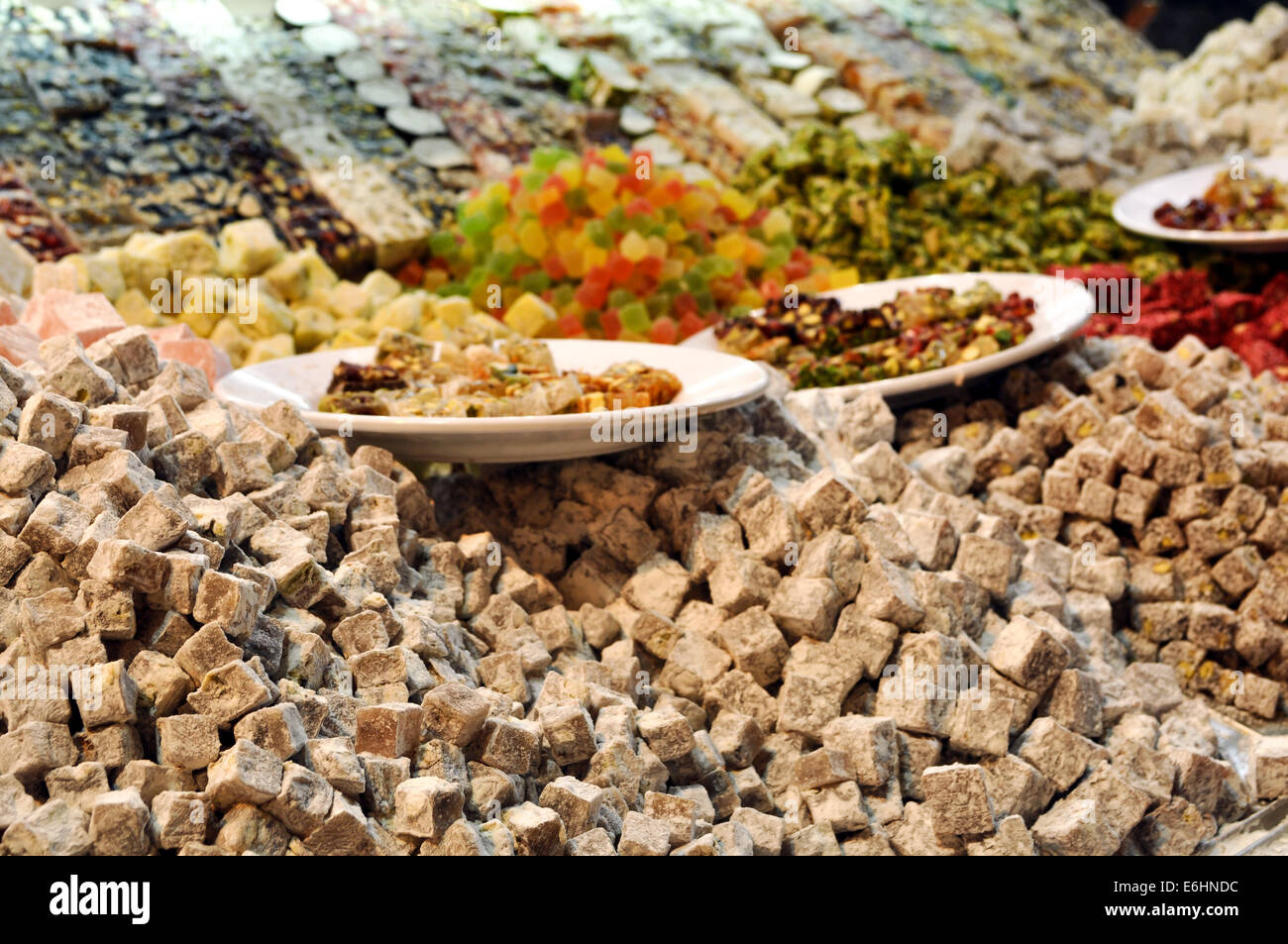 Colorful Turkish sweets stall at Istanbul's Grand Bazaar, Turkey Stock ...