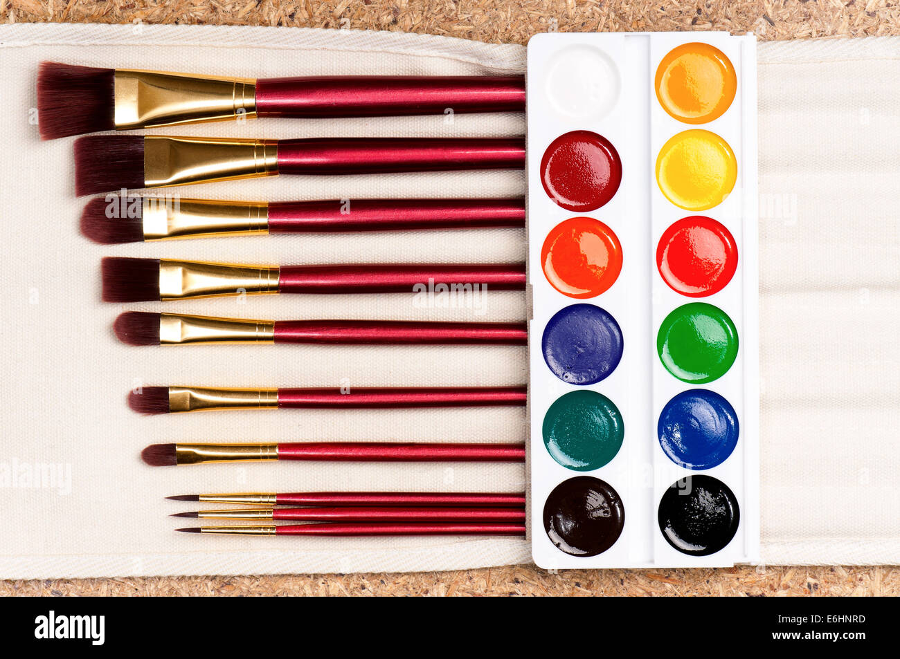 Paints and brushes Stock Photo - Alamy