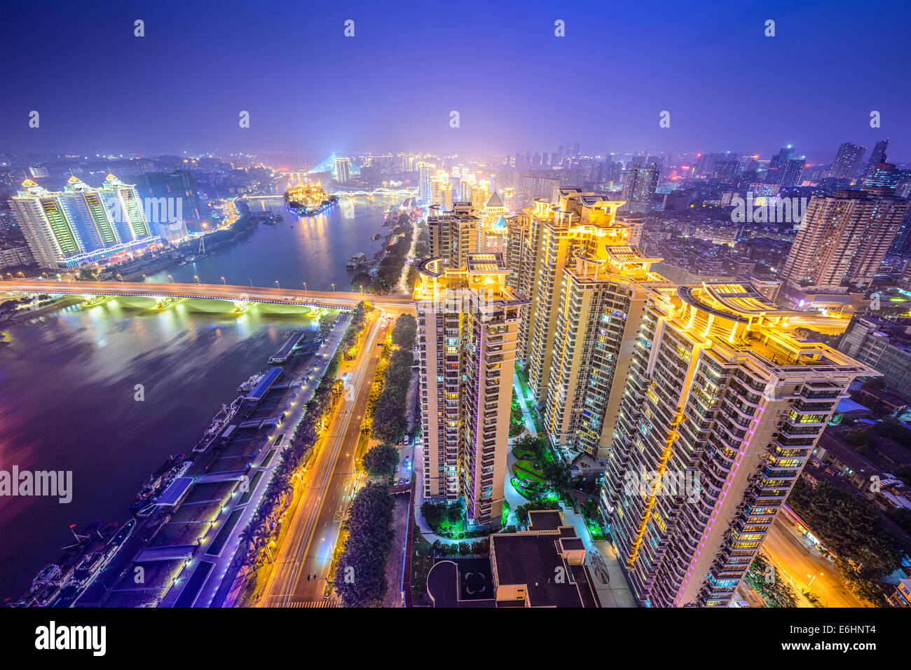 Fuzhou, Fujian, China cityscape on the Ming River Stock Photo: 72919732 ...