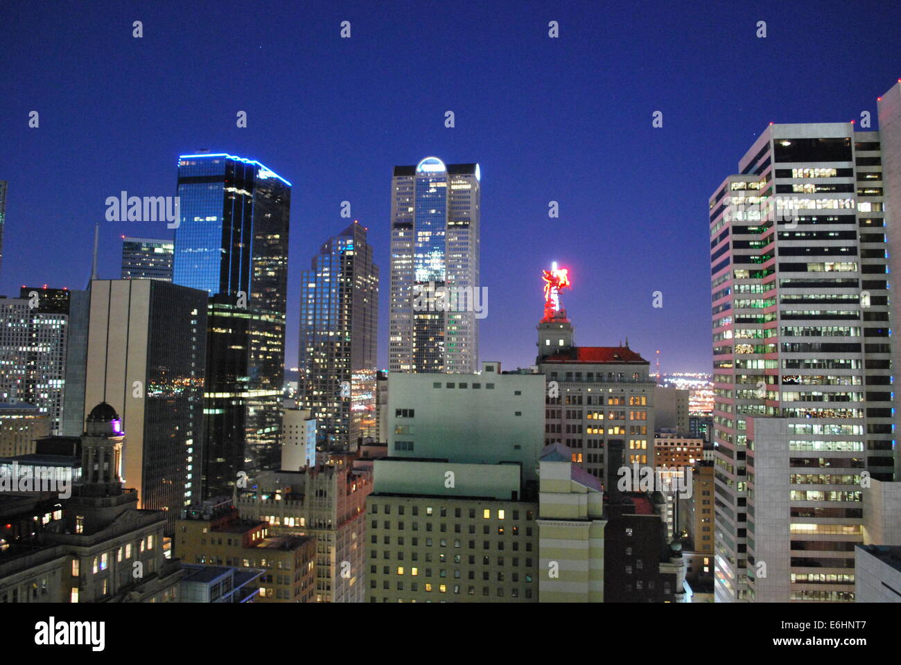 Dallas, TX skyline at night Stock Photo - Alamy