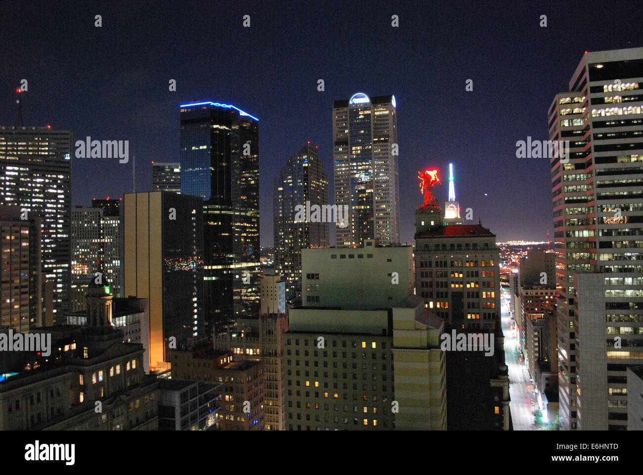 Dallas, TX skyline at night Stock Photo - Alamy