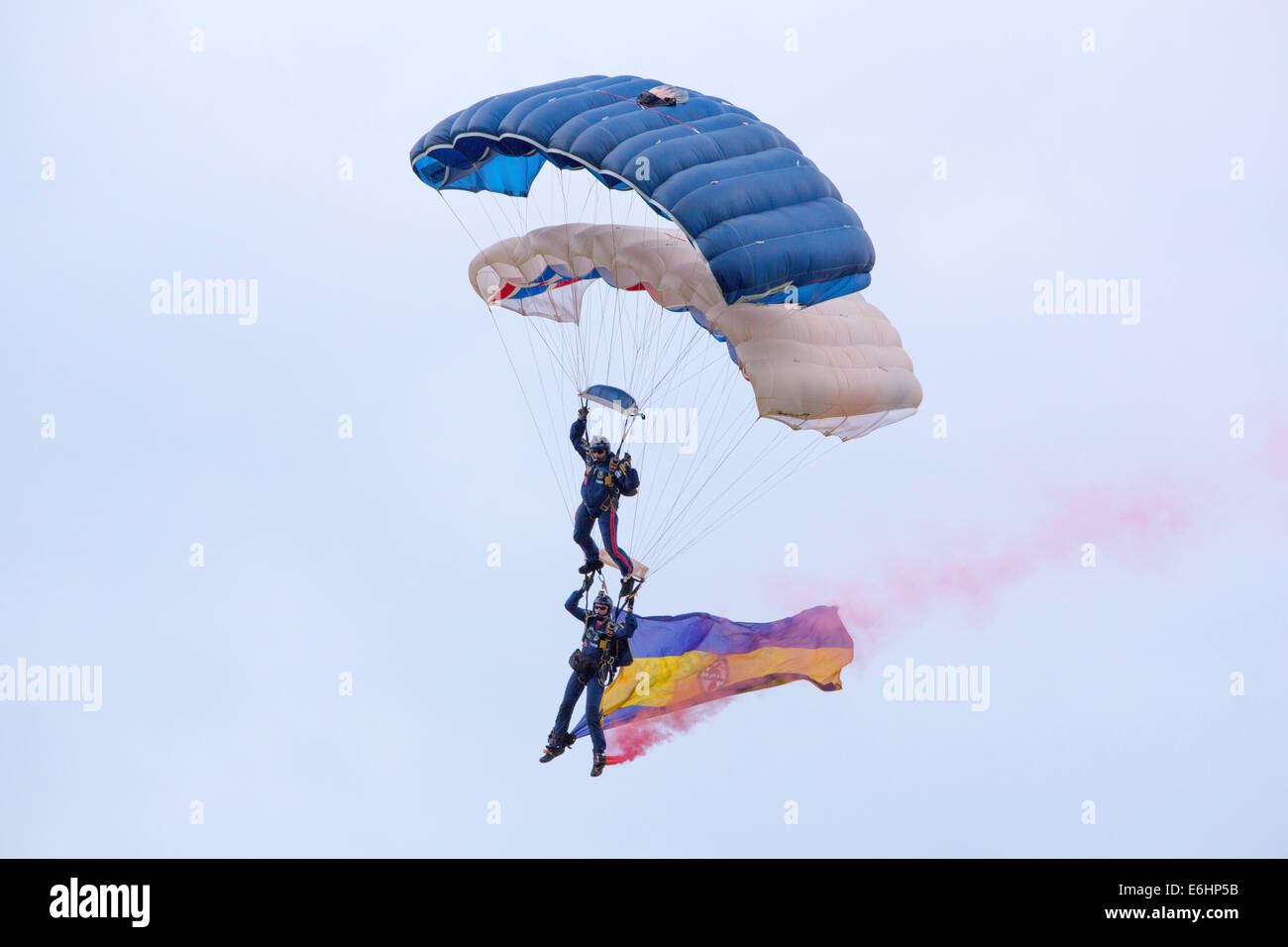 Dunsfold, UK. 23rd Aug, 2014. The Tigers Freefall Parachute Display ...