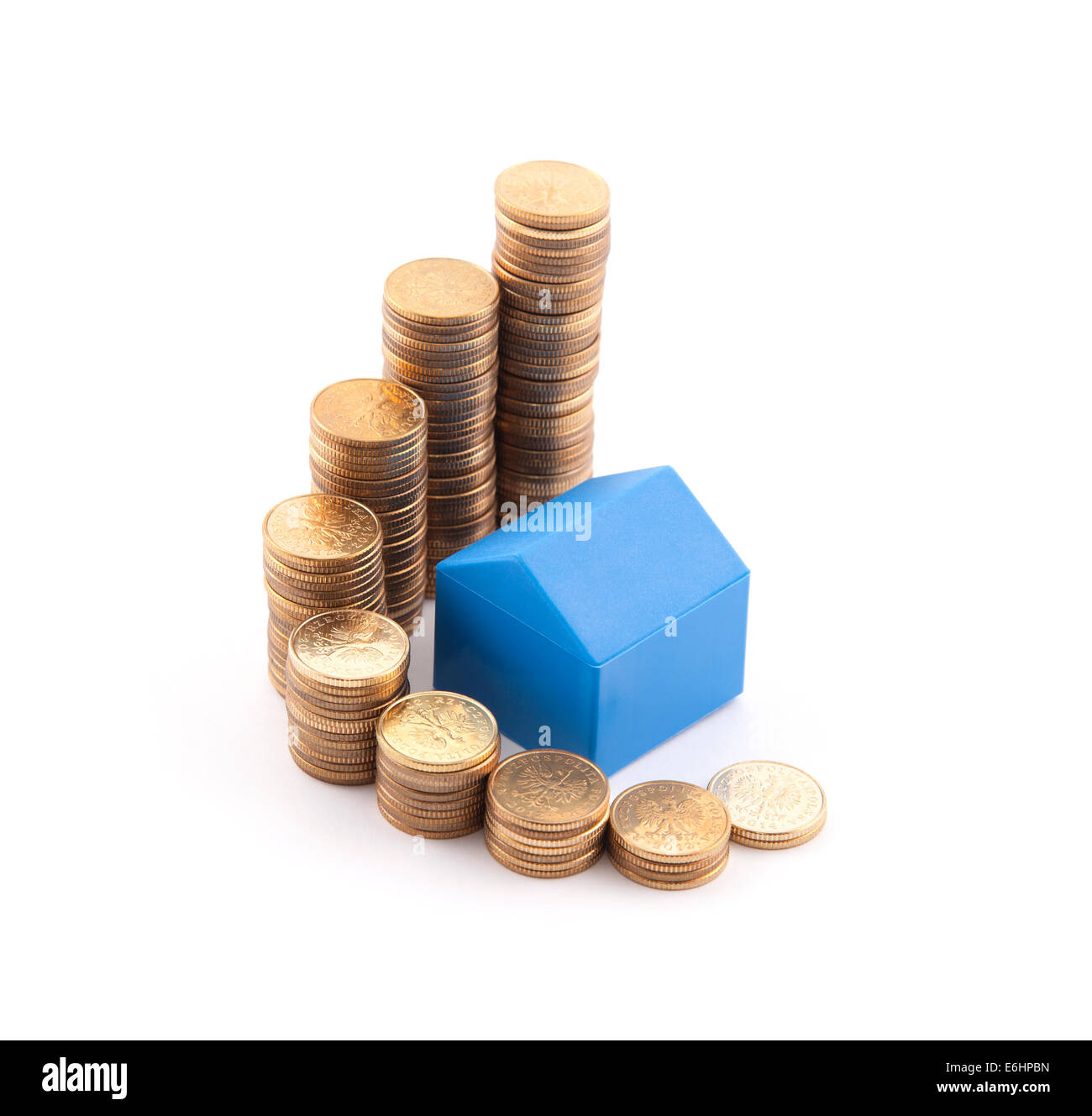 Coins stacks building hi-res stock photography and images - Alamy