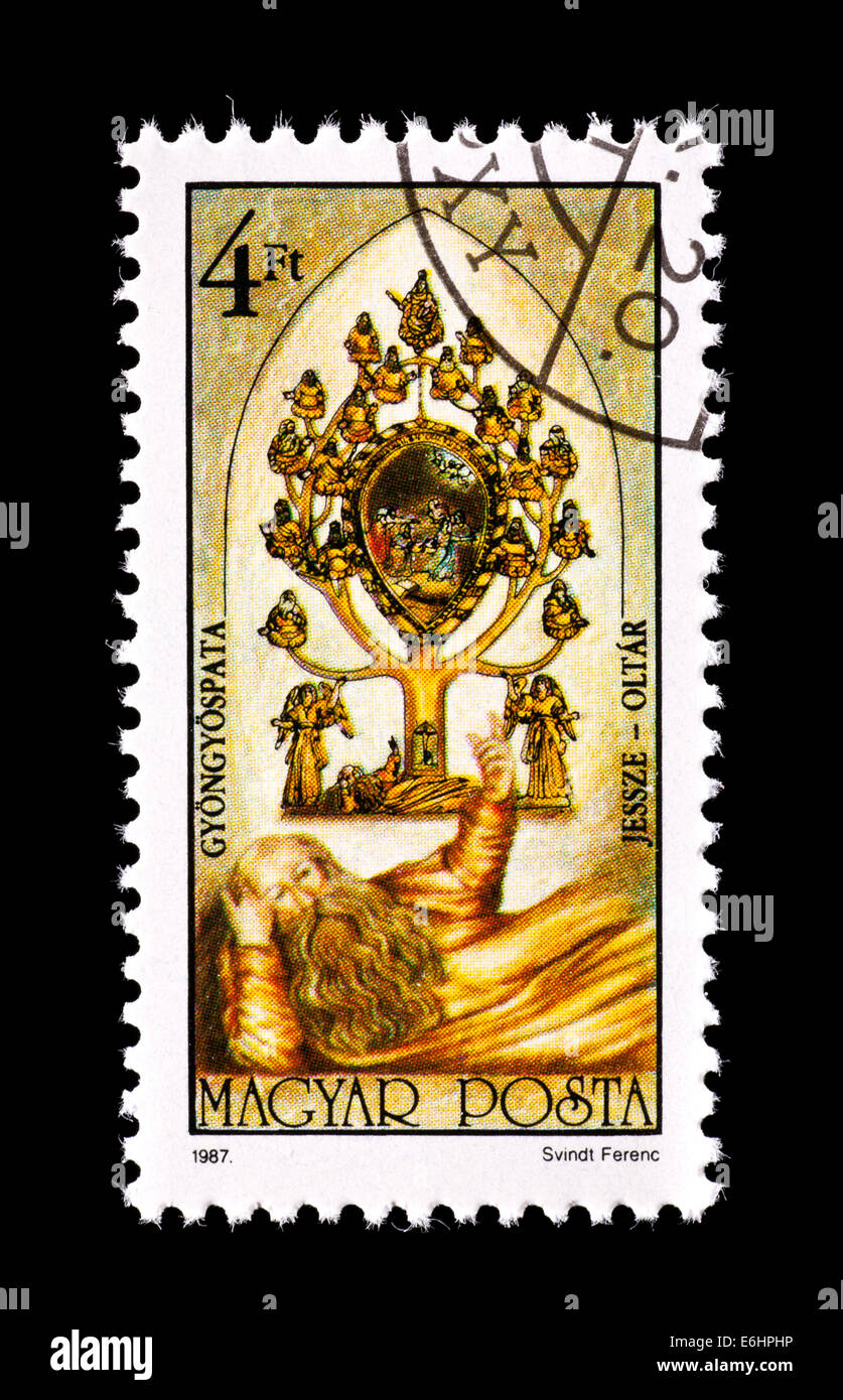 Postage stamp from Hungary depicting the 13'th century church alter at ...