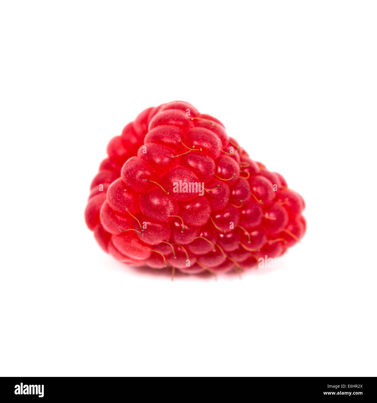 ripe red raspberry isolated on white background Stock Photo - Alamy