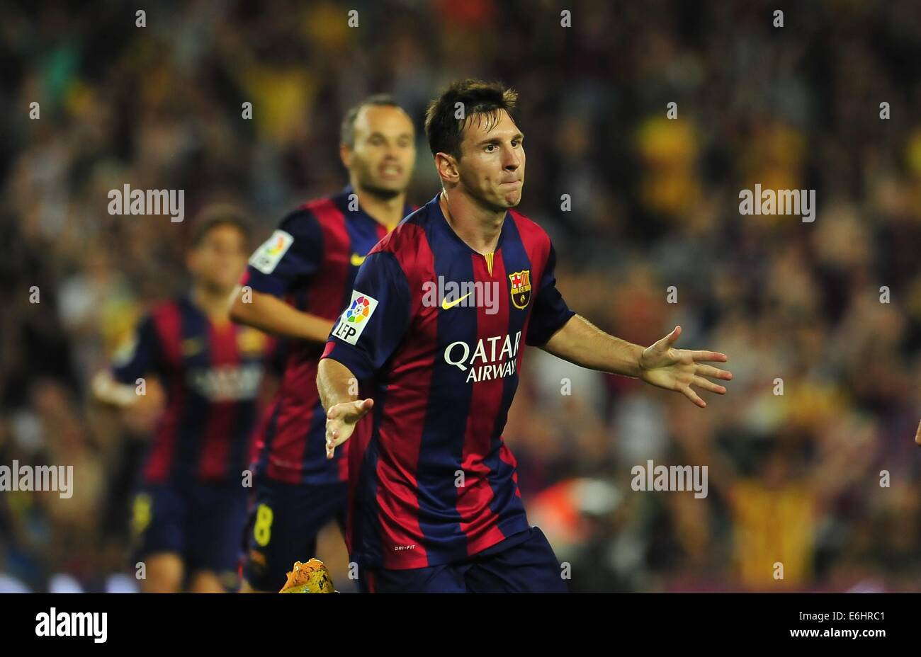 Messi celebrating hi-res stock photography and images - Alamy