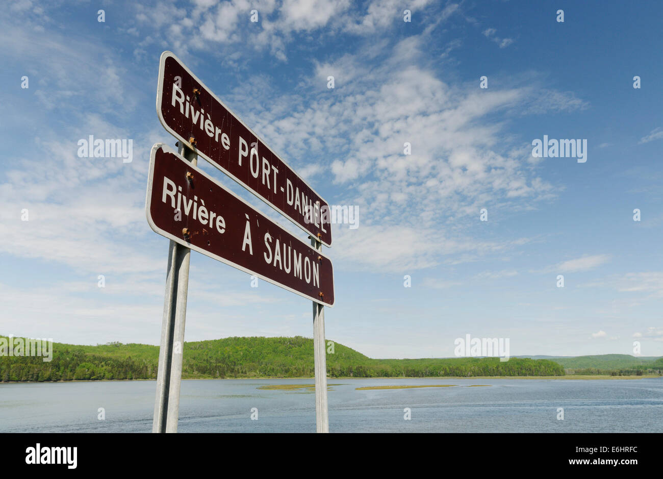 Riviere Port Daniel, a salmon river in Gaspesie, Quebec Stock Photo - Alamy