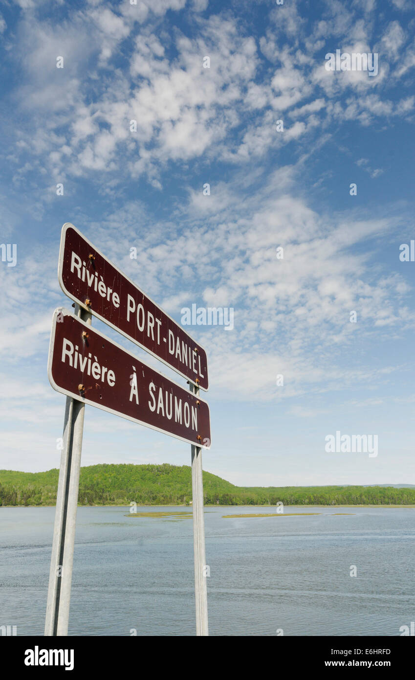 Riviere Port Daniel, a salmon river in Gaspesie, Quebec Stock Photo - Alamy