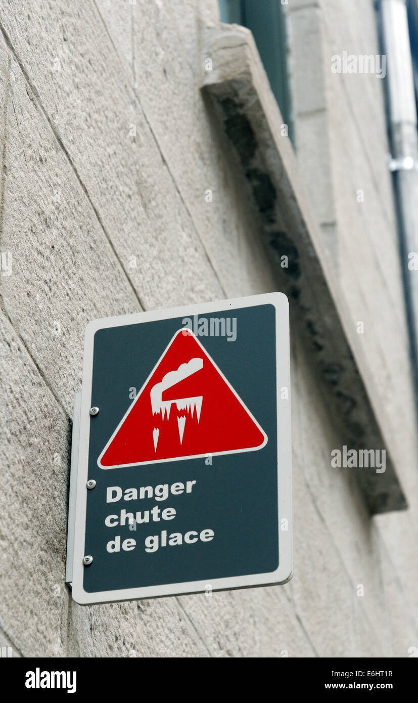 French Road Signs Falling Ice