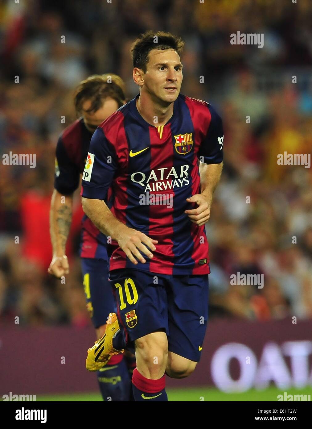 Lionel messi barcelona 2014 celebrating hi-res stock photography and ...