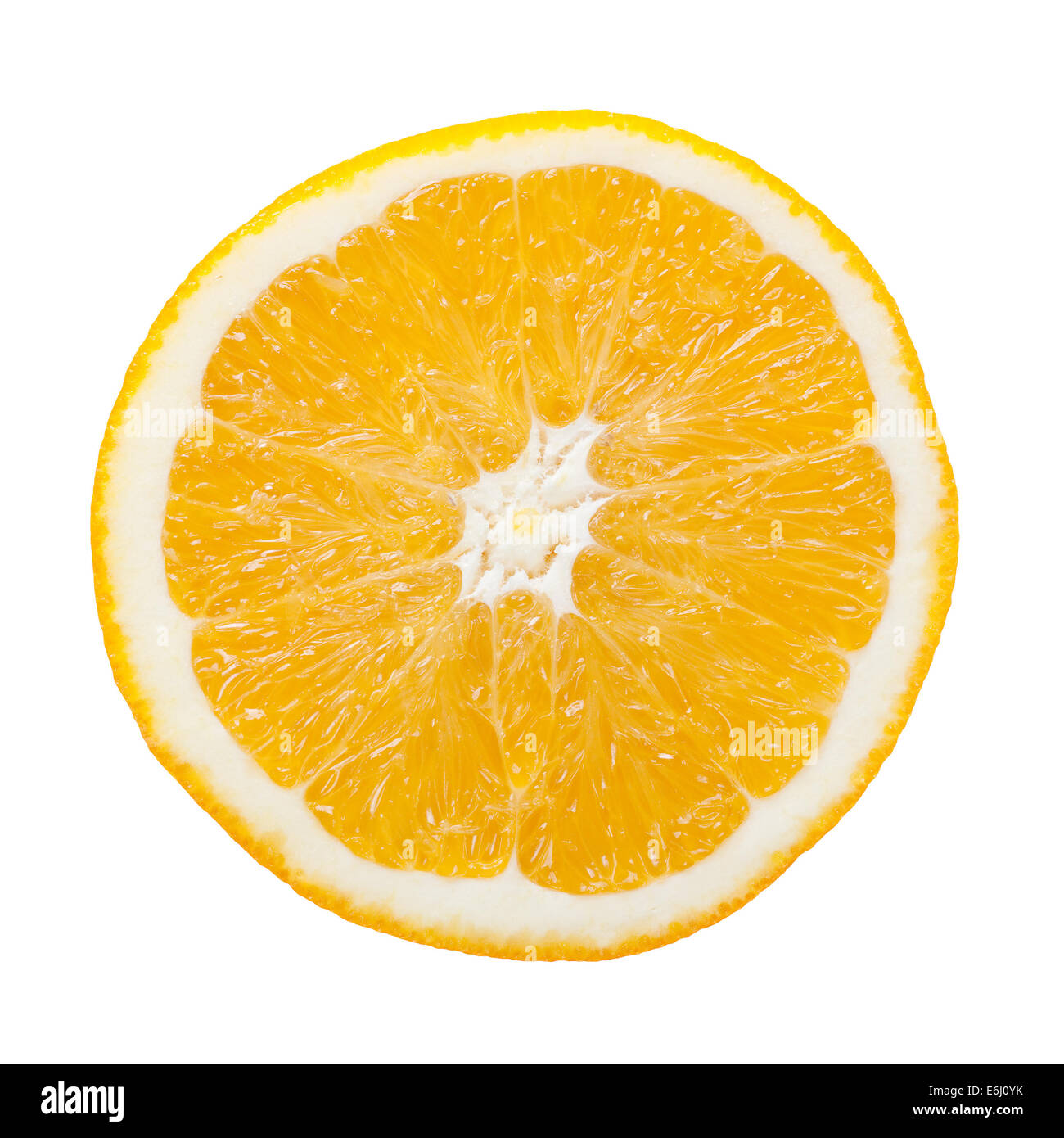 Orange cut into two Stock Photo - Alamy
