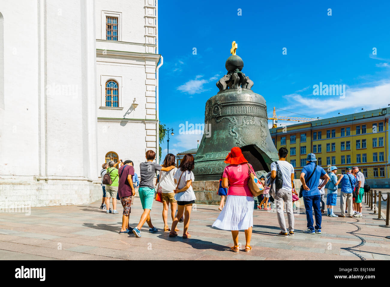 Moscow Kremlin Tour - 50. Tourists look at the Tsar (King) Bell of ...