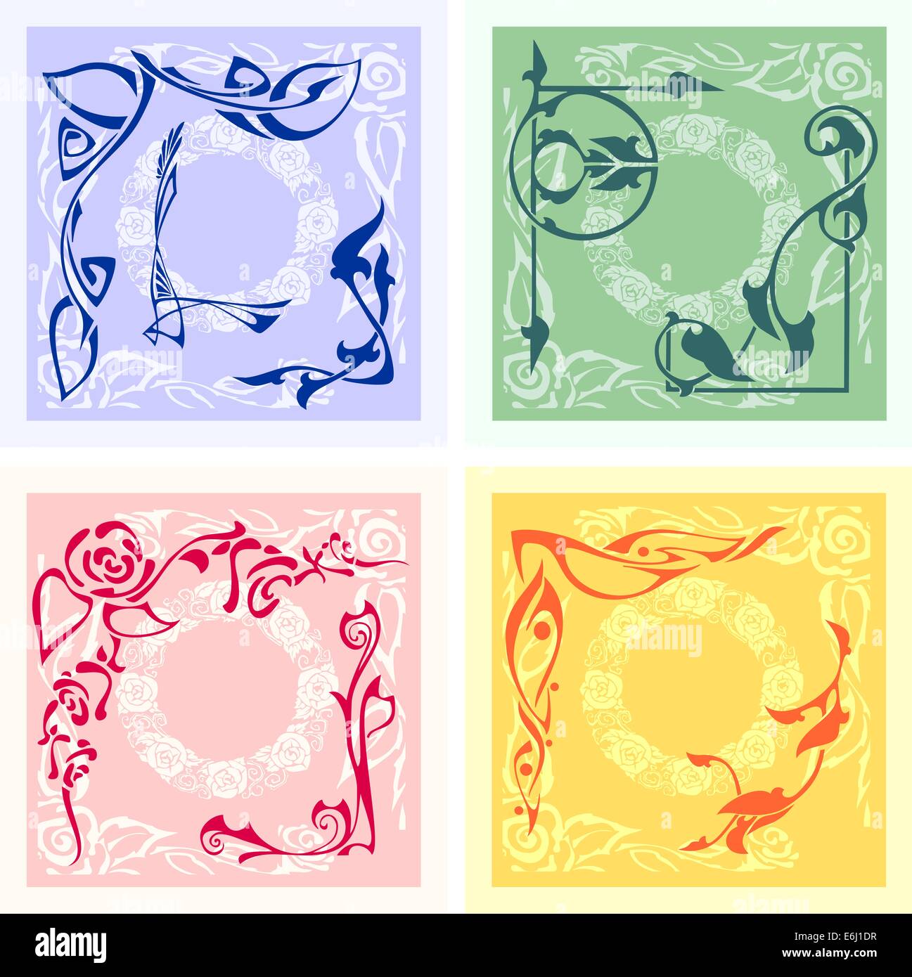 Corner Design Set - vinyl-ready design Stock Photo - Alamy