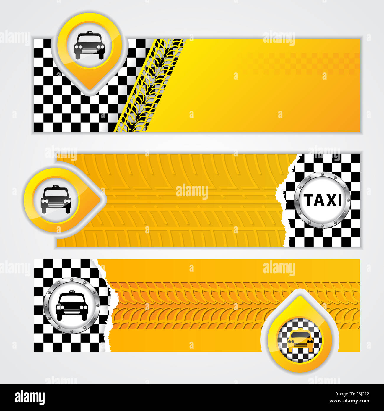 Various taxi company banner set of 3 Stock Photo - Alamy