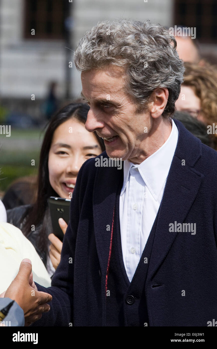 Peter Dougan Capaldi meeting his fans as the new Doctor who in London ...
