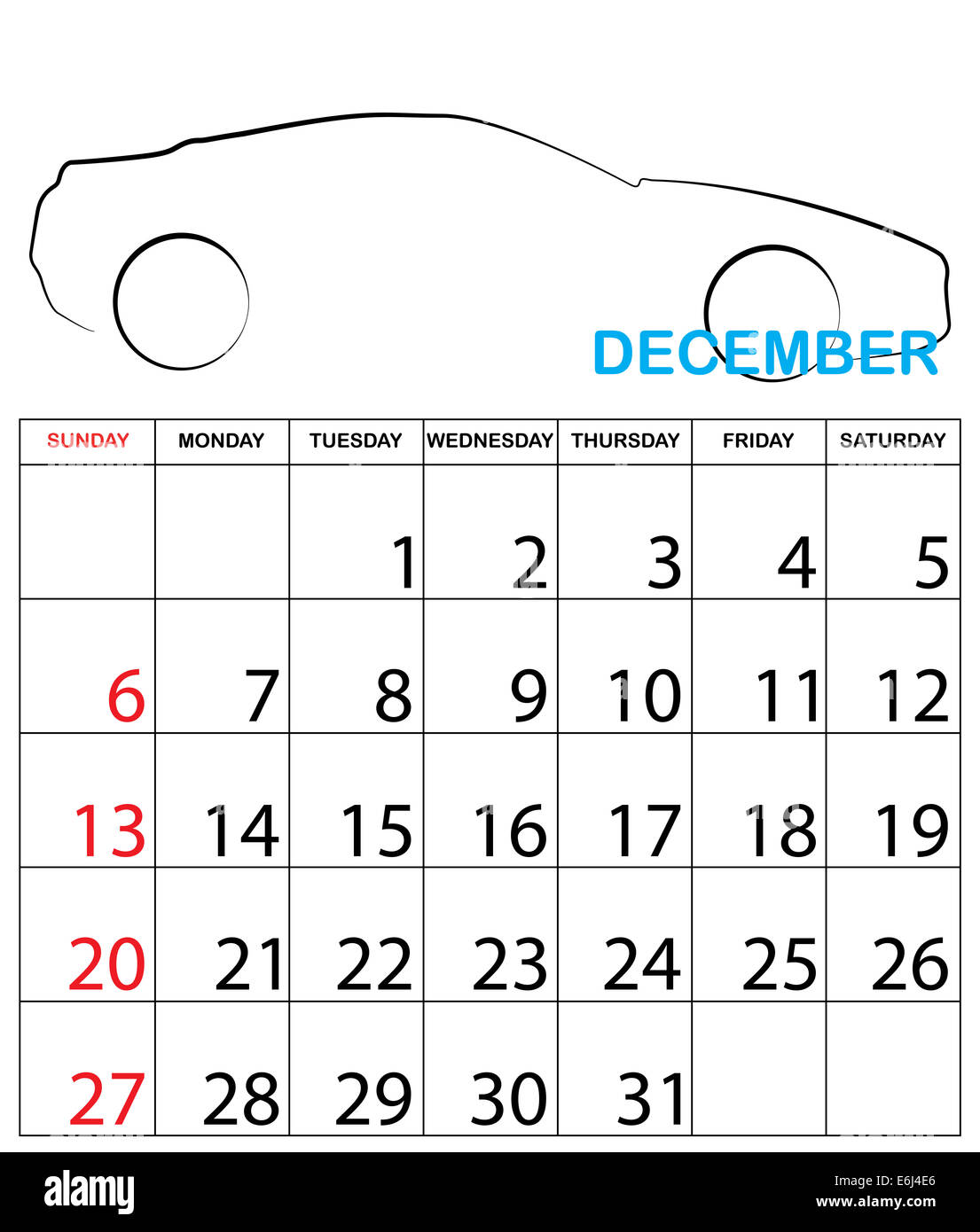 An Illustration of a Simple 2015 year calendar Stock Photo - Alamy