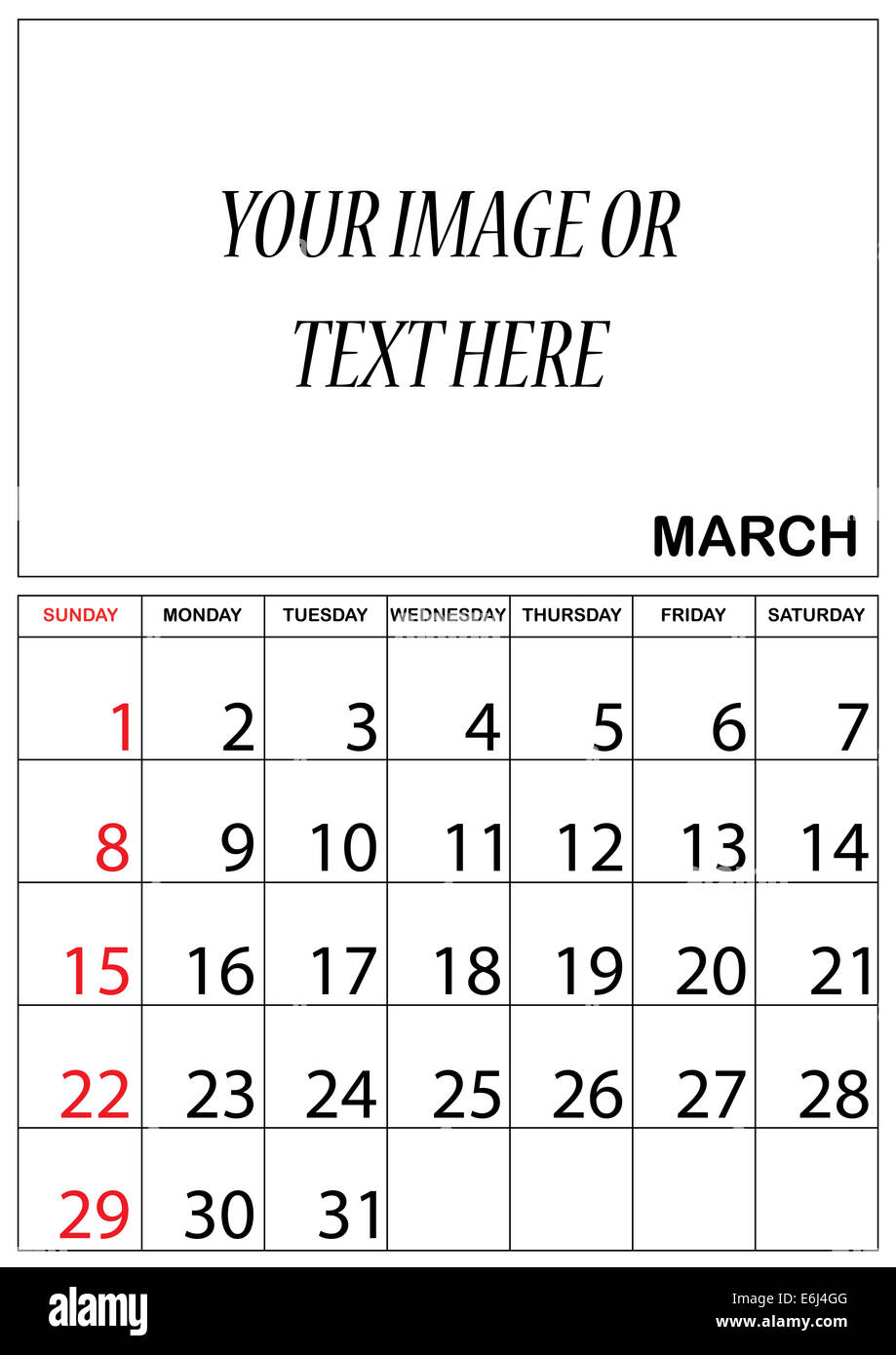 An Illustration of a Simple 2015 year calendar Stock Photo - Alamy