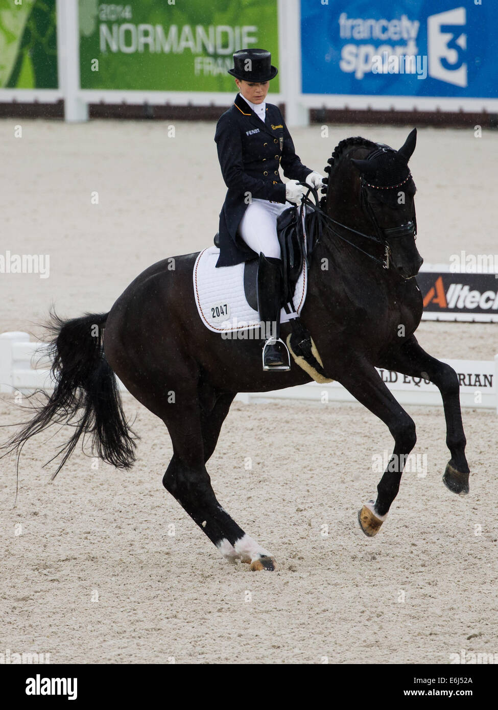 Caen, France. 25th Aug, 2014. German dressage rider Kristina Sprehe on ...