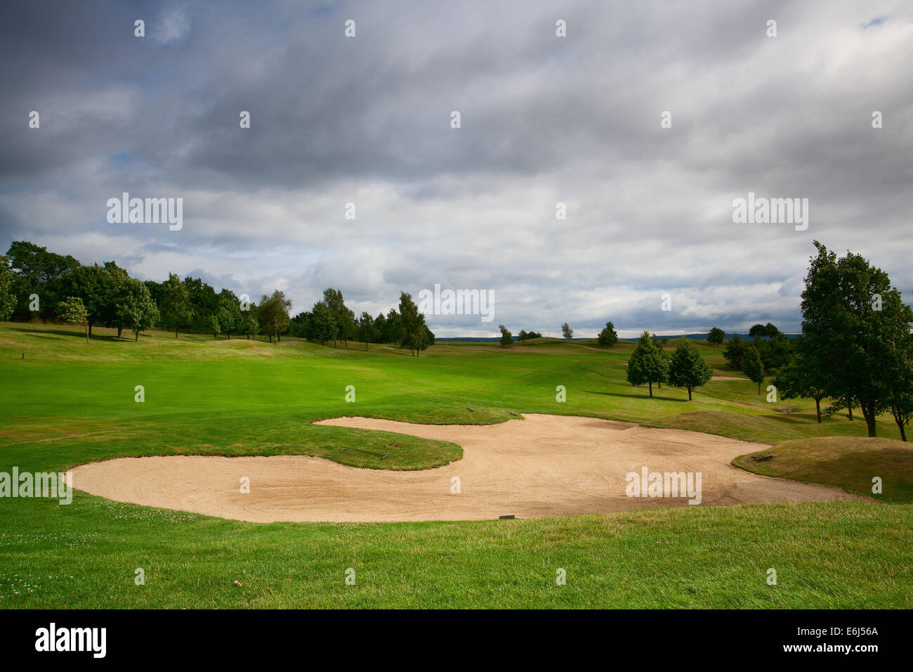 Empty golf course on the hills Stock Photo - Alamy