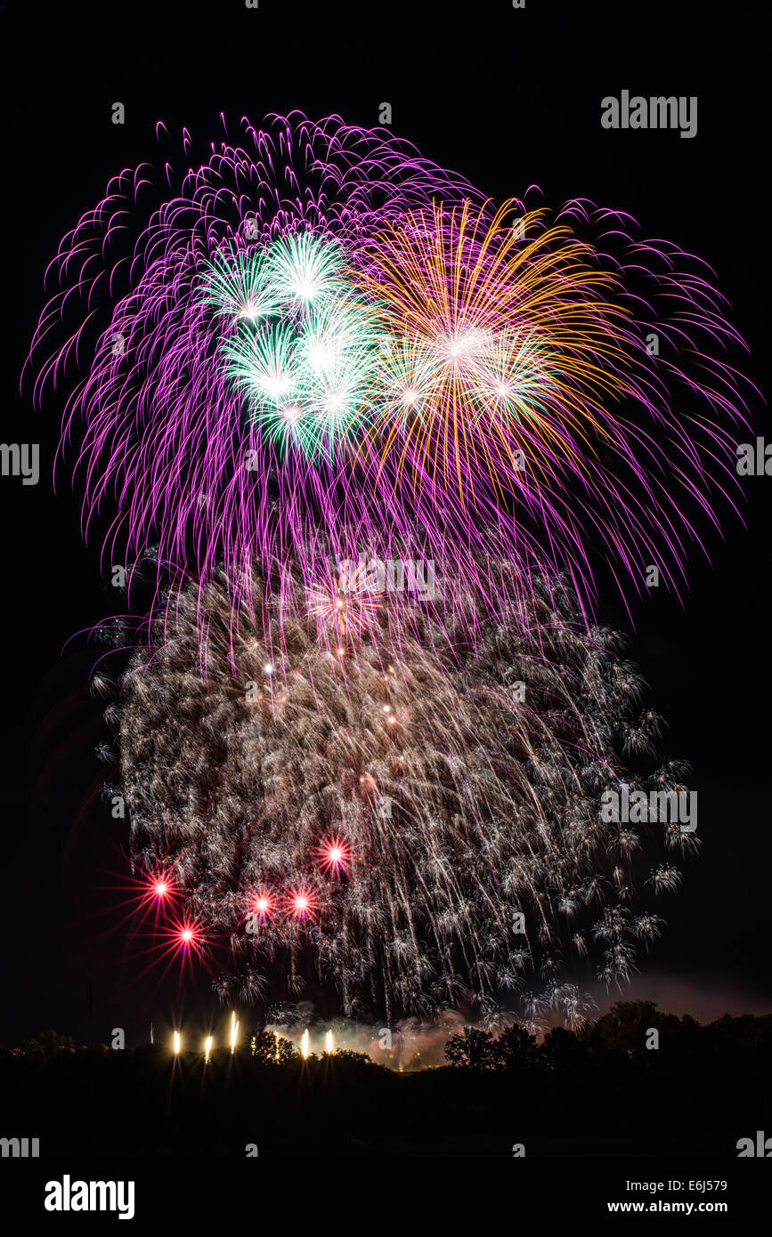 Beautiful colorful fireworks Stock Photo - Alamy