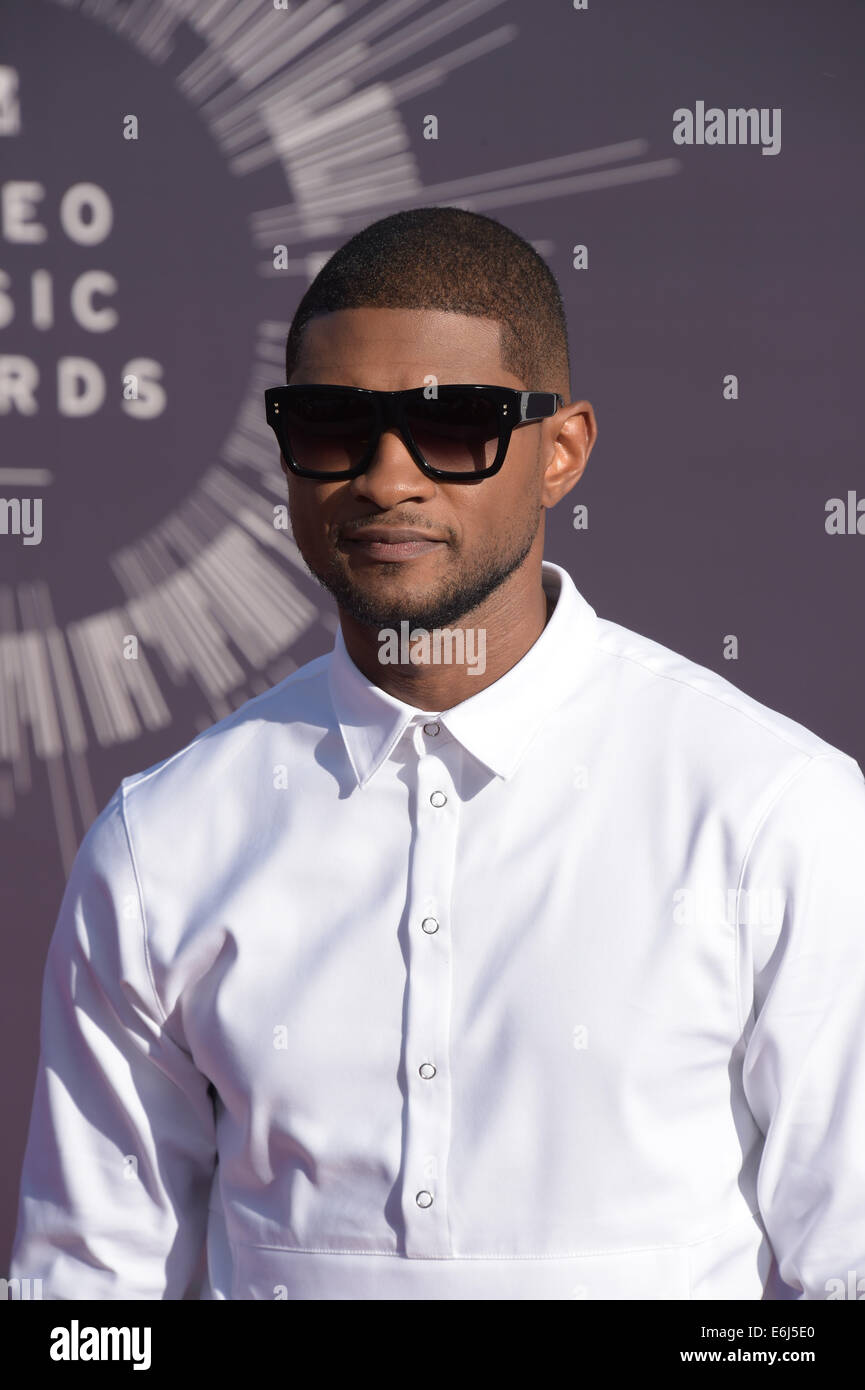 Inglewood, California, USA. 24th Aug, 2014. US singer Usher arrives on ...