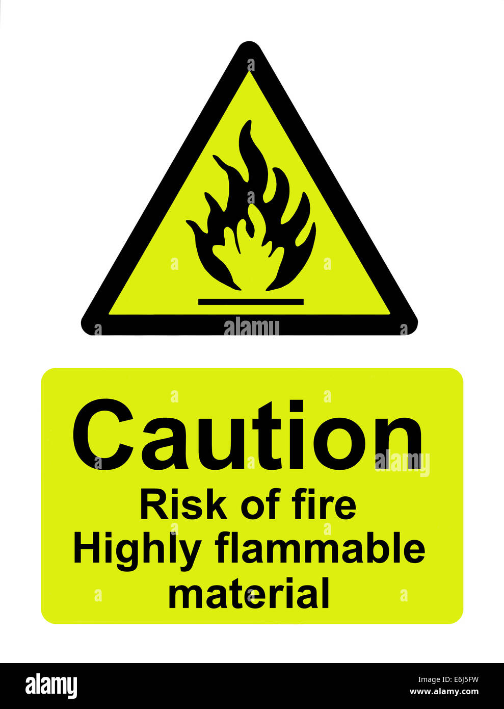 Caution risk of fire, highly flammable material Stock Photo - Alamy