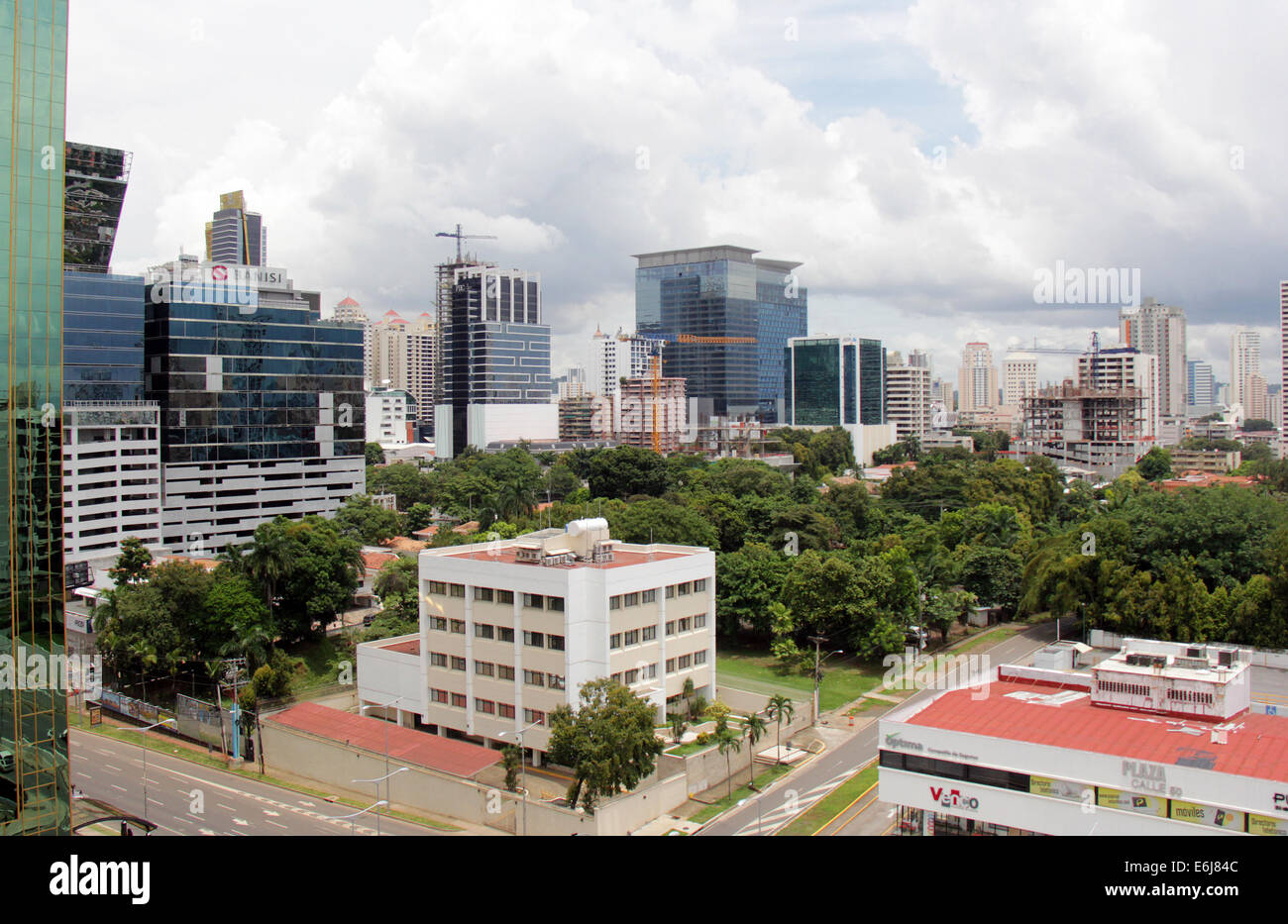 Panama City's financial district buildings. Bank and business offices ...