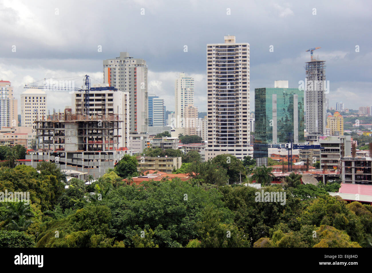 Panama City's financial district buildings. Bank and business offices ...