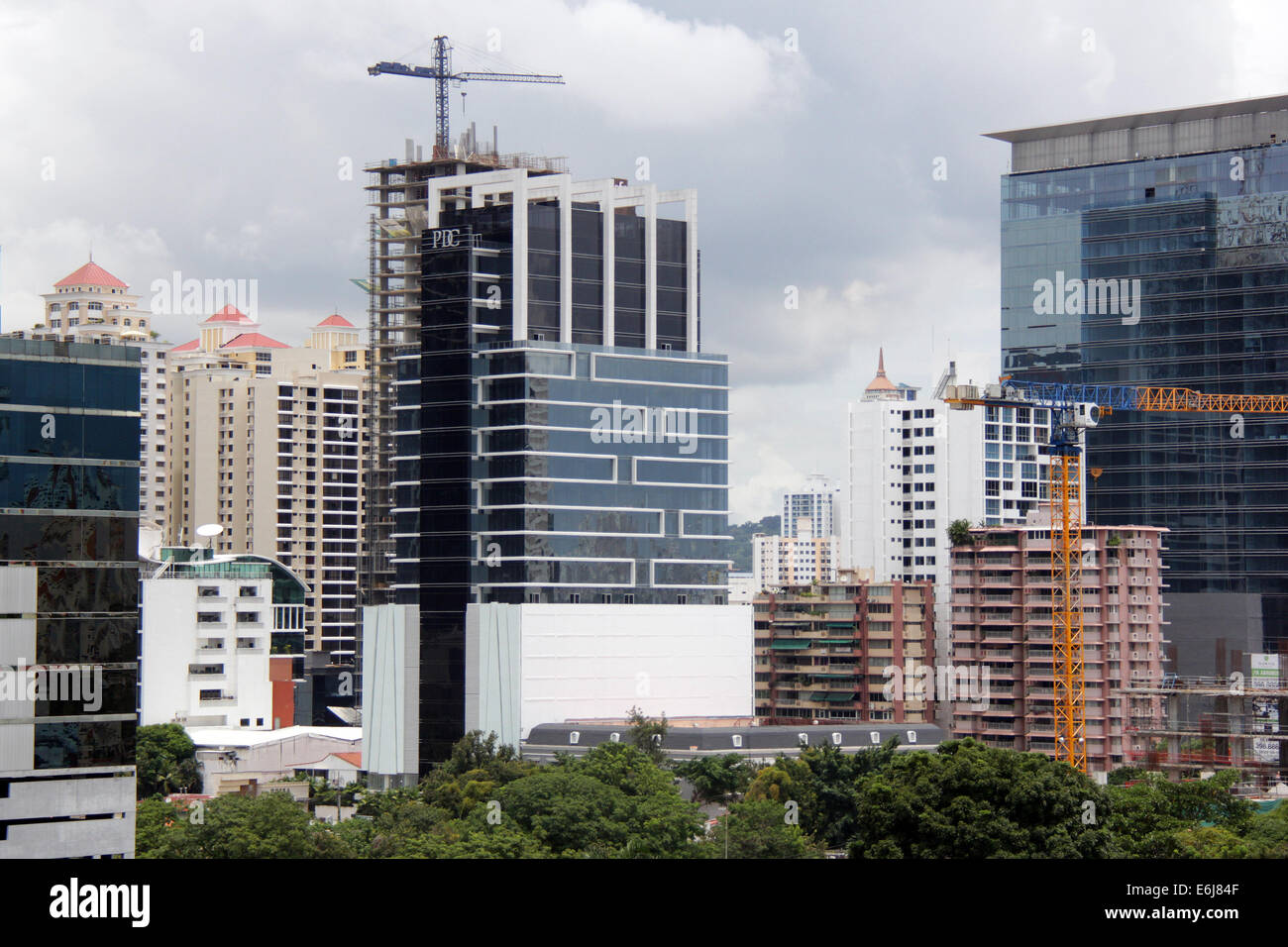 Panama City's financial district buildings. Bank and business offices ...