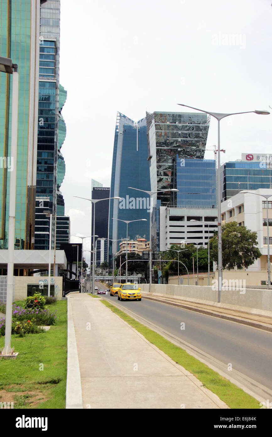 Panama City's financial district buildings. Bank and business offices ...
