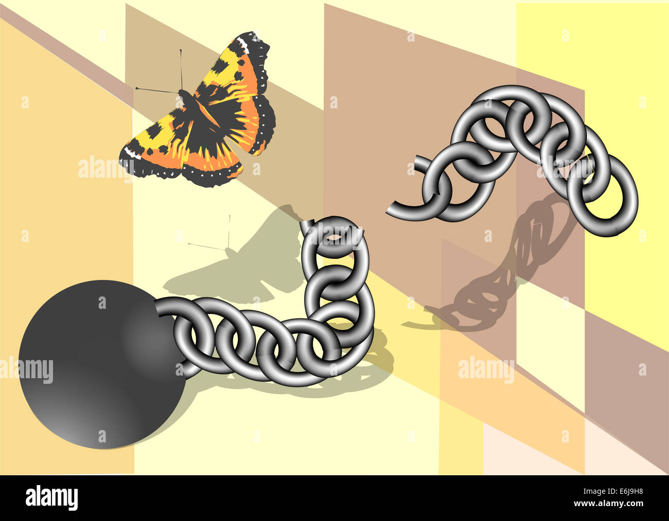 chain and butterfly Stock Photo - Alamy