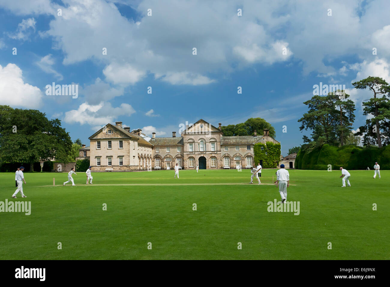 Hovingham House cricket match north Yorkshire England Stock Photo - Alamy