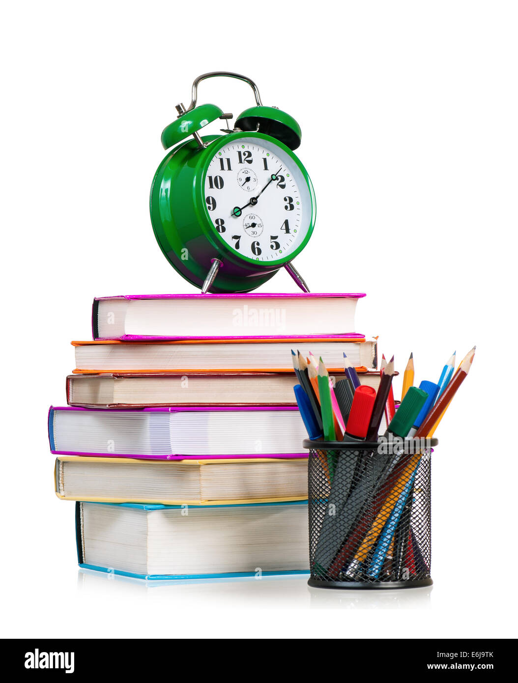 Notebook bell alarm clock Cut Out Stock Images & Pictures - Alamy