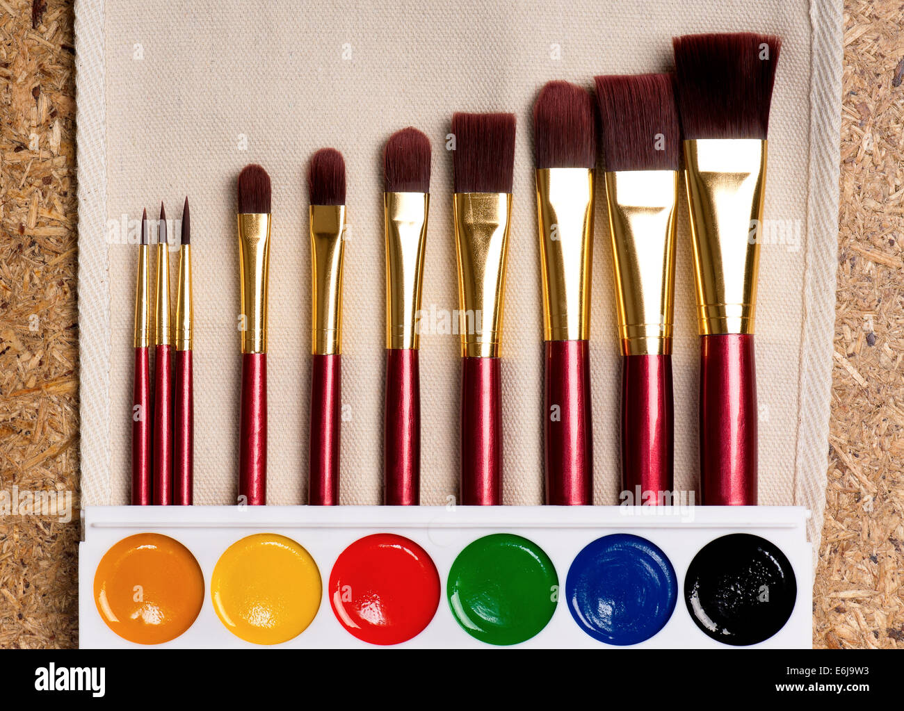 Paints and brushes Stock Photo - Alamy