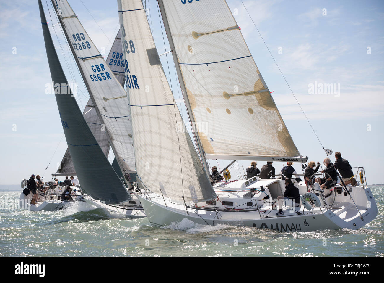 yacht racing in the Solent UK Stock Photo - Alamy