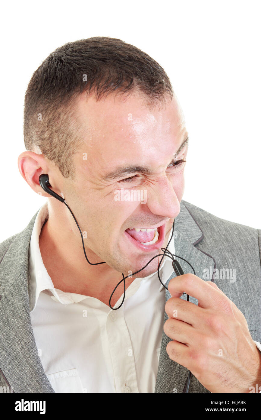 Closeup young cute man talking hi-res stock photography and images - Alamy