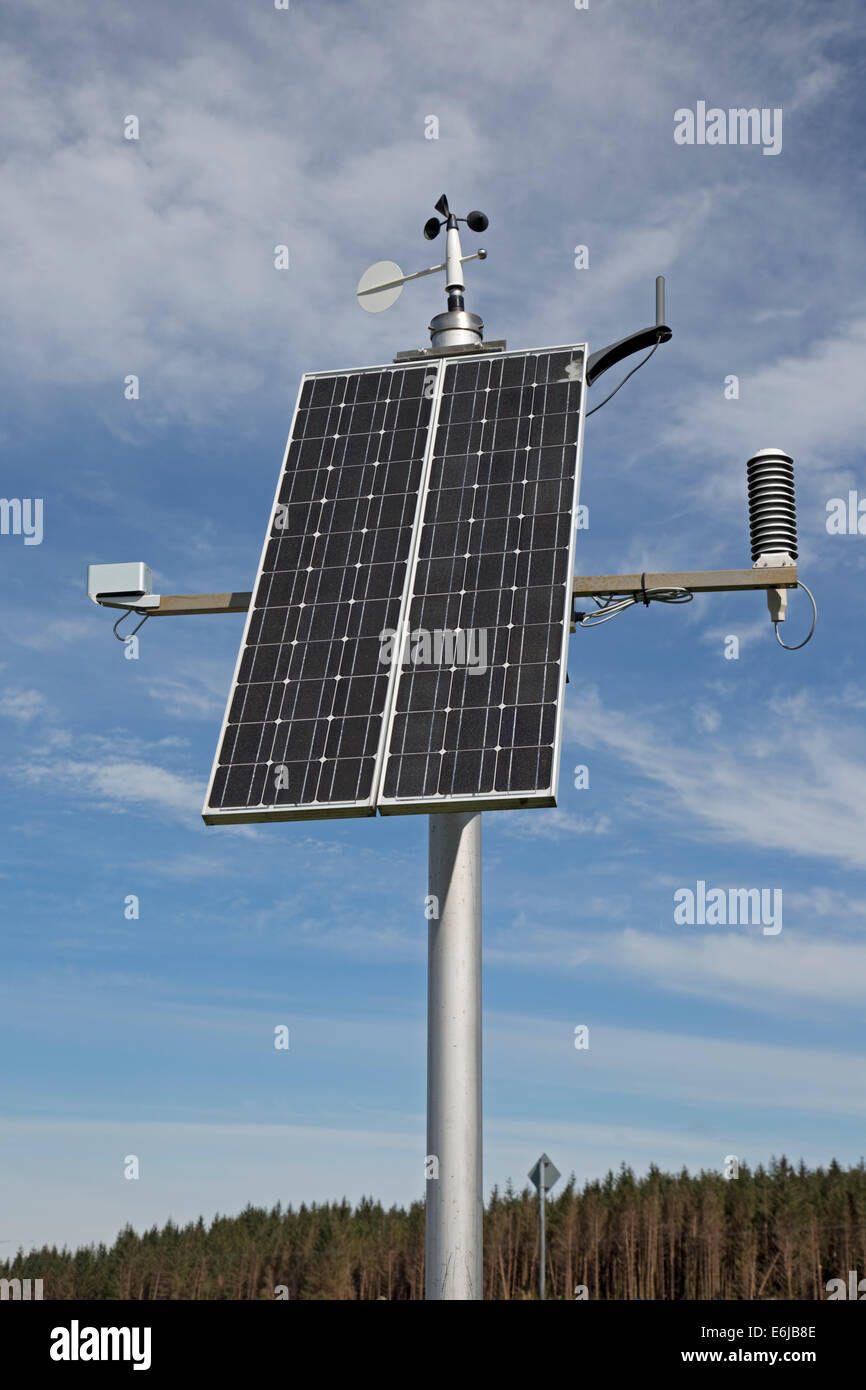 Automated roadside weather station Isle of Mull Scotland Stock Photo ...