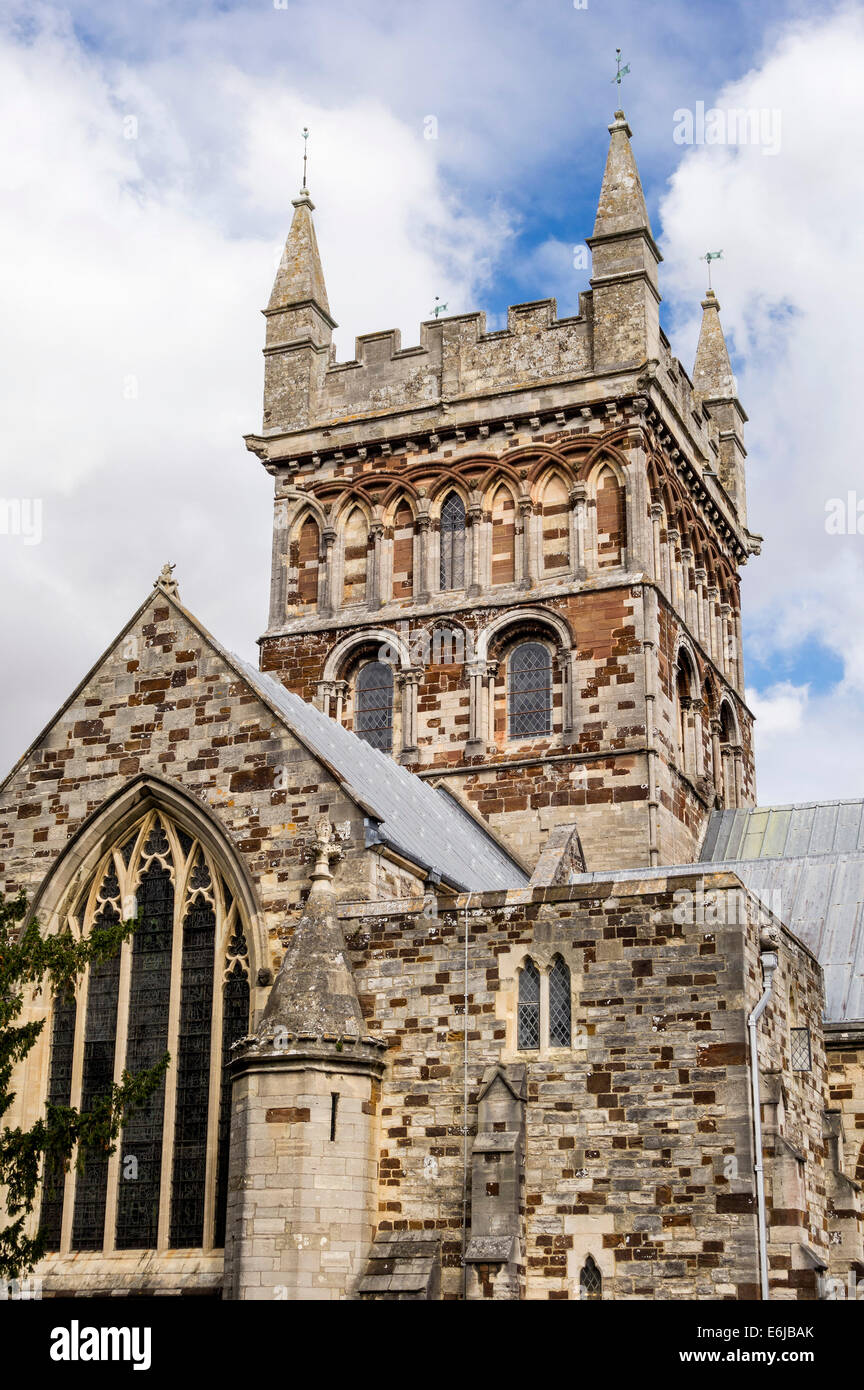 Wimborne Minster Tower, Dorset, England, UK Stock Photo - Alamy