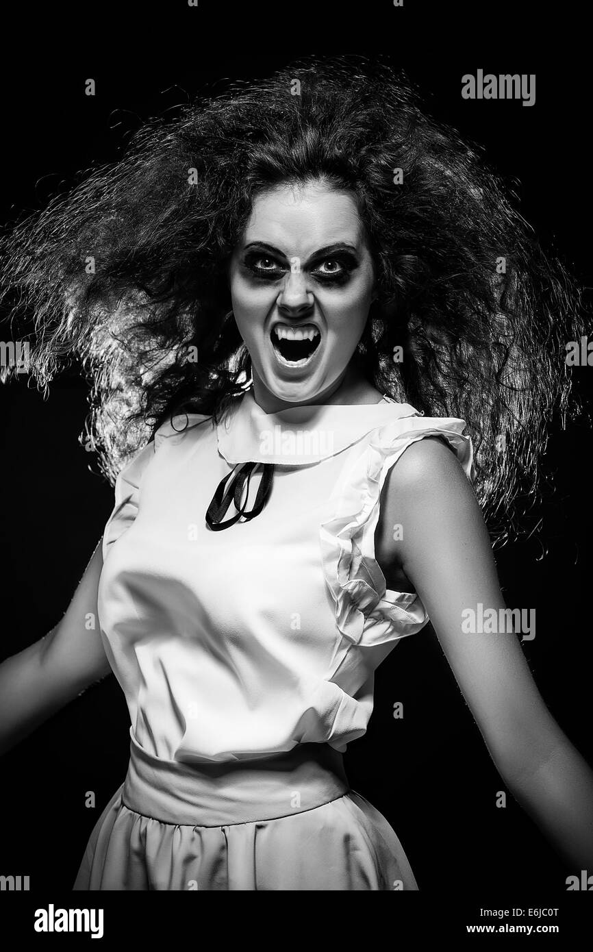 Screaming woman Black and White Stock Photos & Images - Alamy