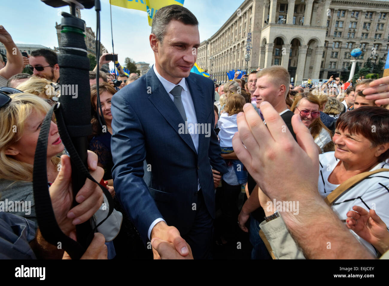 Kyiv, Ukraine, 24th Aug, 2014. Mayor and former boxer Vitali Klitschko ...