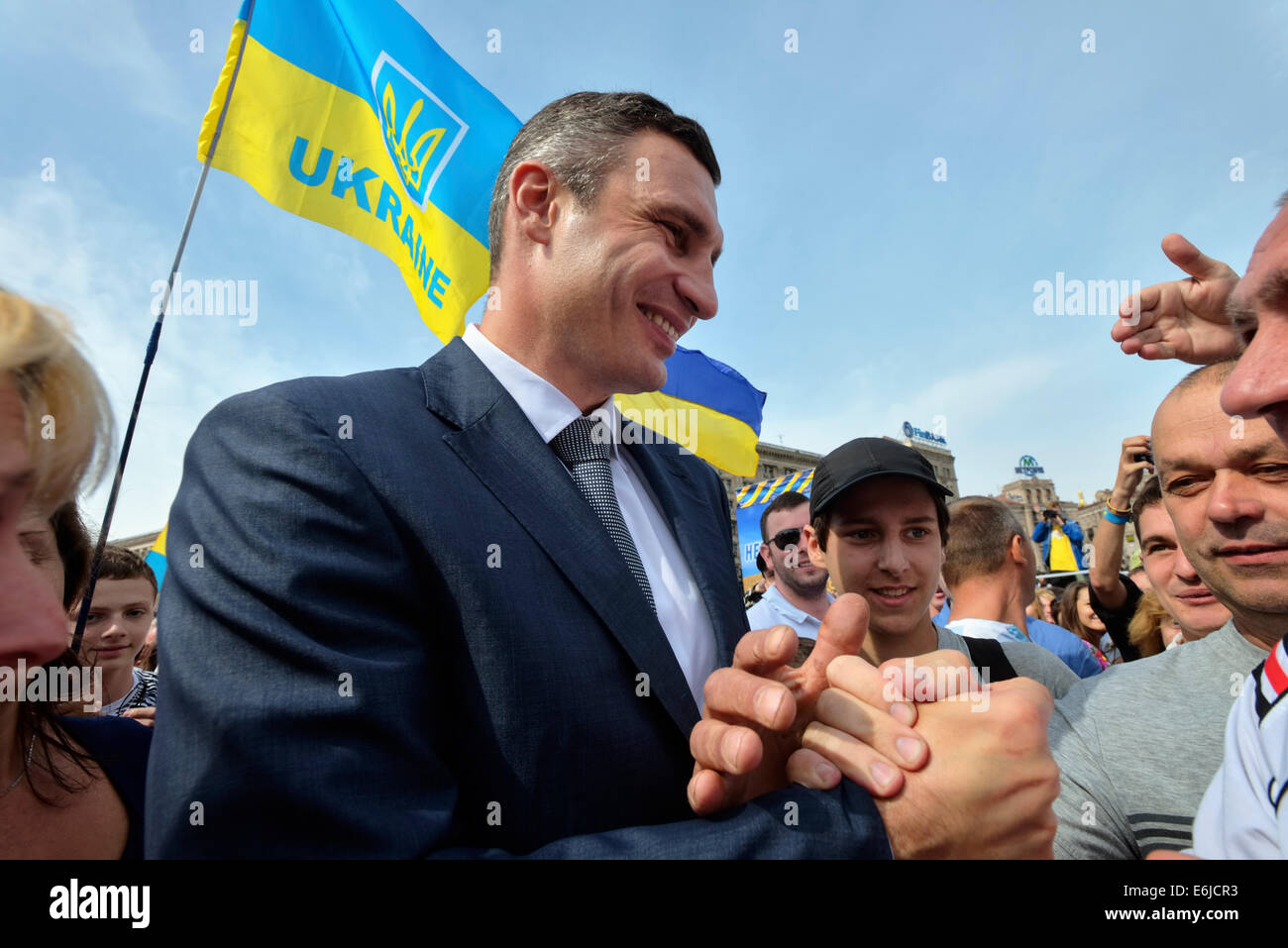 Kyiv, Ukraine, 24th Aug, 2014. Mayor and former boxer Vitali Klitschko ...