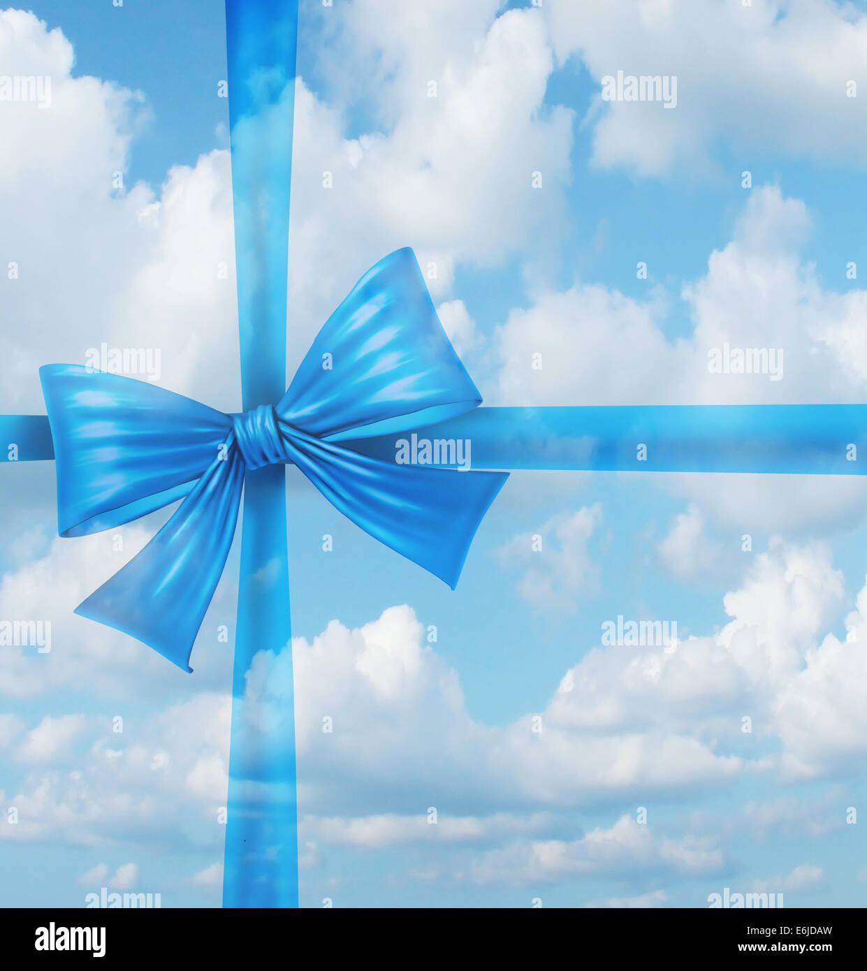 Dream gift from a fantasy wish list concept as an imaginary silk ribbon ...