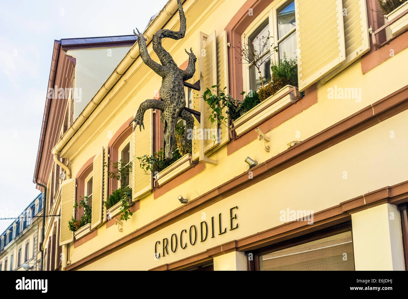 Crocodile restaurant facade and sign Strasbourg Alsace France Europe Stock Photo - Alamy