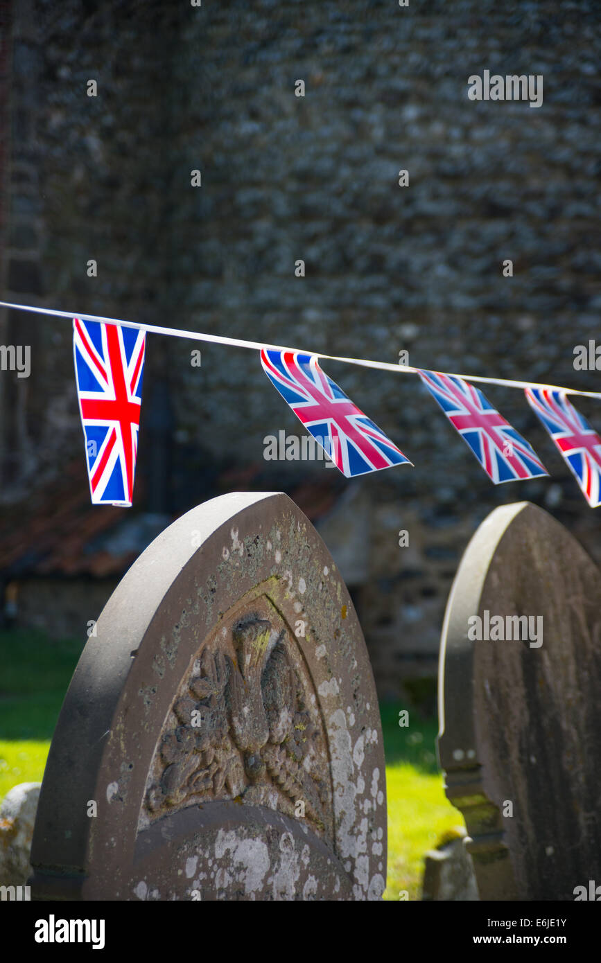 Union Jacks in a graveyard Stock Photo - Alamy