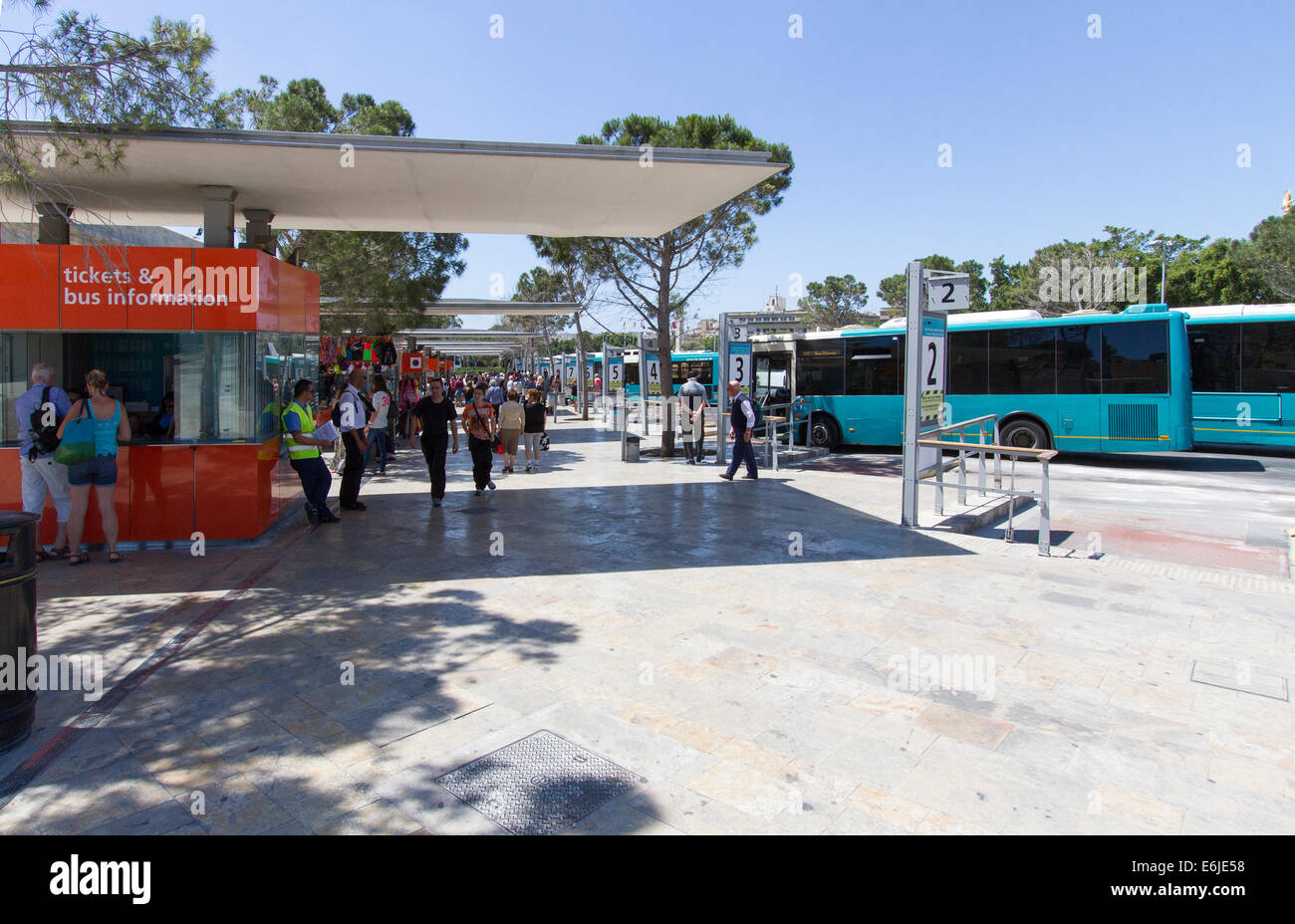 Tourists at the bus station Valletta Malta Stock Photo - Alamy