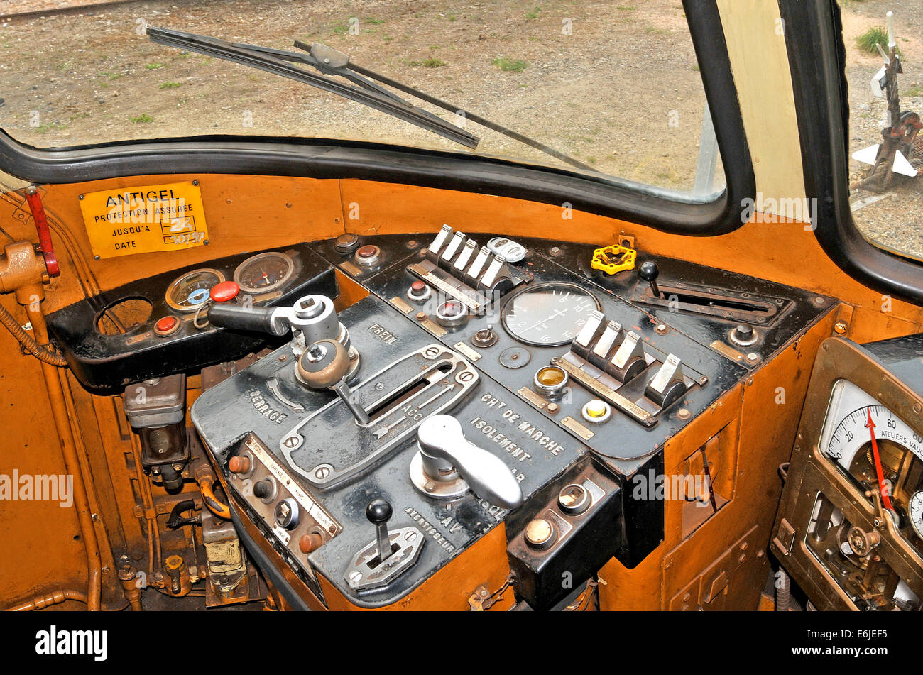 cockpit of panoramic railcar X 4208 Renault, touristic train, Auvergne ...