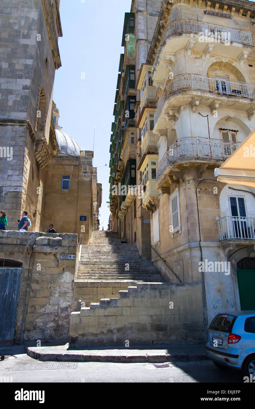 Malta steps valletta street hi-res stock photography and images - Alamy