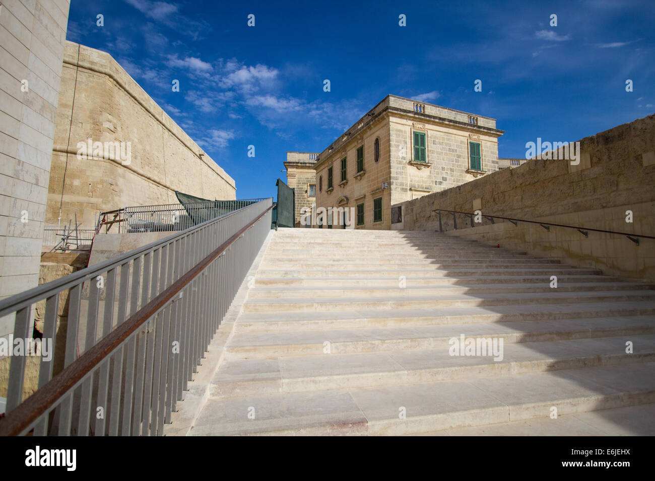 Steps opposite the new parliament building Valletta Stock Photo - Alamy
