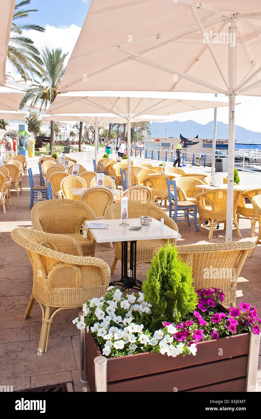 Restaurant at Cala Bona, Majorca Stock Photo - Alamy