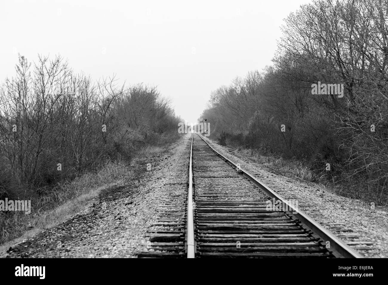 Unused railway tracks railroad Black and White Stock Photos & Images ...